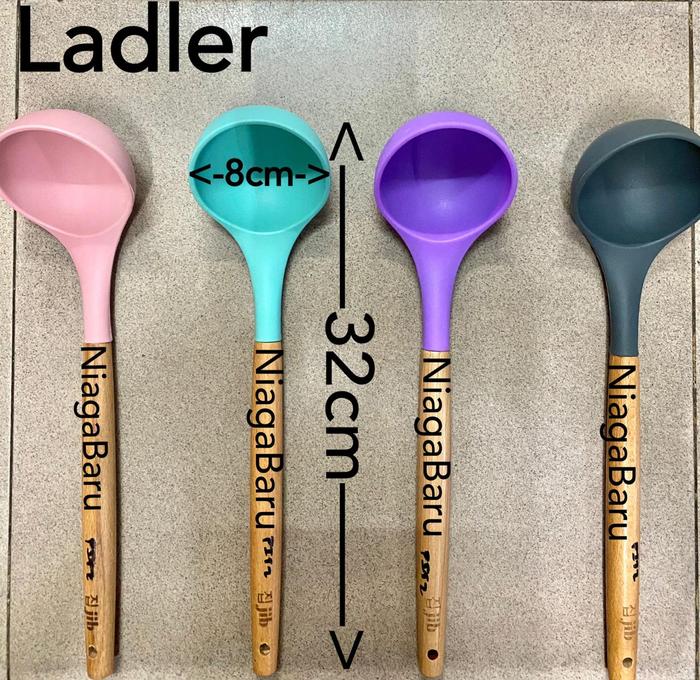 Jual Ladle Centong Sayur Sendok Sayur 32 CM Kayu Silikon - Kota Bogor ...