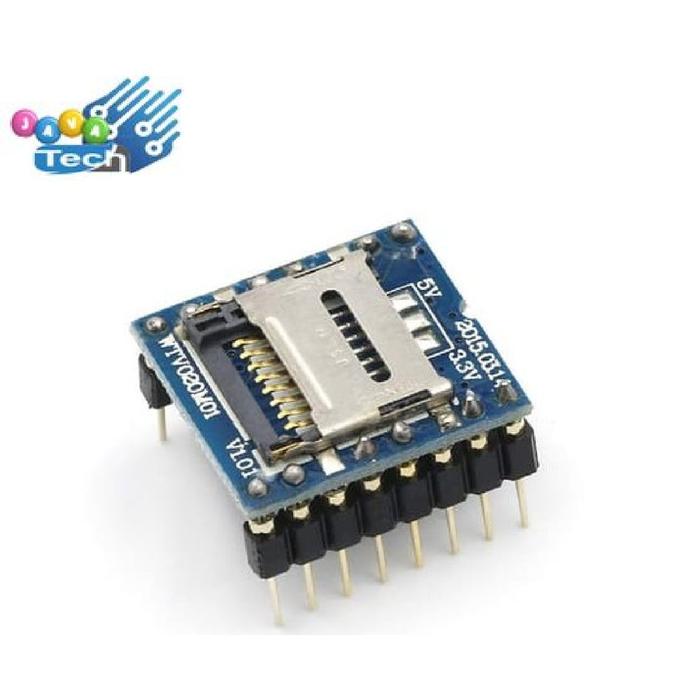 Jual WTV020 Serial MP3 Player Micro SD TF Card Module WTV020-SD-16P ...