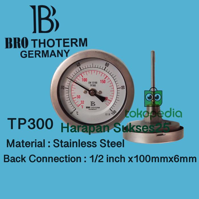Jual Bimetal Temperature Gauge 3 inch TP300 Back Brothoterm - Jakarta ...