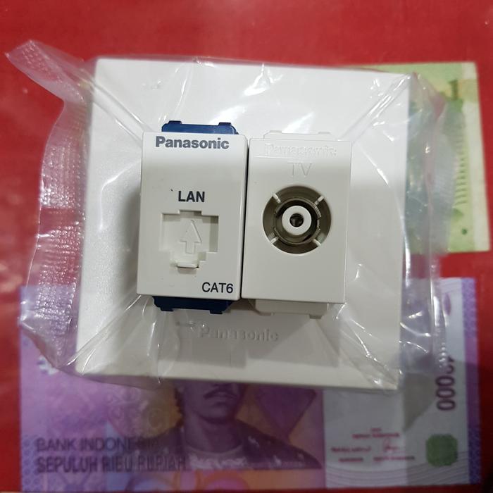 Jual Stop Kontak Outlet Data / Socket LAN CAT6 + TV Panasonic Style E ...