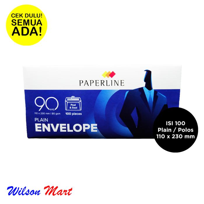 Jual PAPERLINE PLAIN ENVELOPE 110 X 230 MM ISI 100 PCS AMPLOP PUTIH ...
