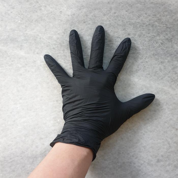 Jual Hand glove nitrile black/sarung tangan karet warna hitam/handscoon ...