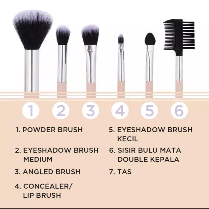 Jual Miniso Make Up Brush/ Kuas Kosmetik Set 7 Pcs Di Seller Zenin ...