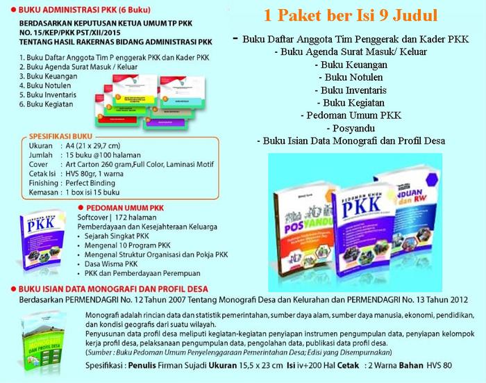Promo Paket Form Administrasi PKK, Monografi, Posyandu &Pedoman PPK (9 ...
