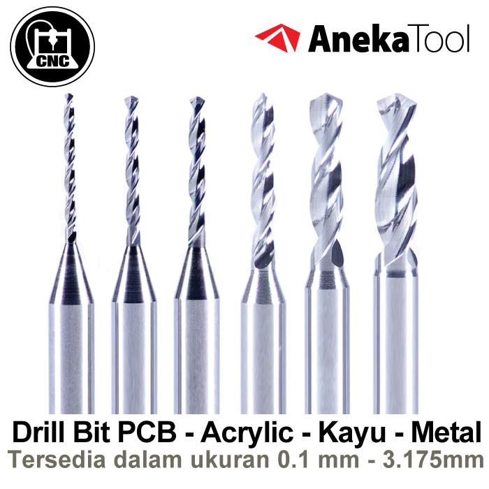 Jual AT Mata Bor 0.1-0.9mm PCB Acrylic Wood MDF CNC Carbide Router Bits ...