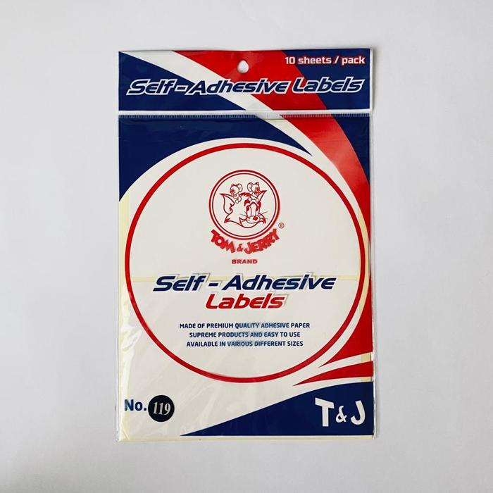 Jual Stiker Putih No 119 White Label Tom Jerry Self Adhesive Labels ...