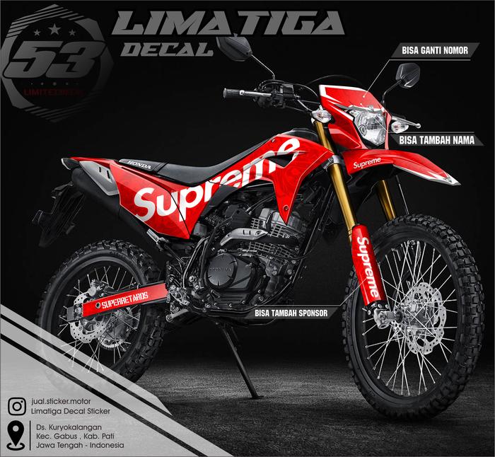 Jual Decal Stiker Striping CRF 150 L Full body custom kode 63 SUPREME ...
