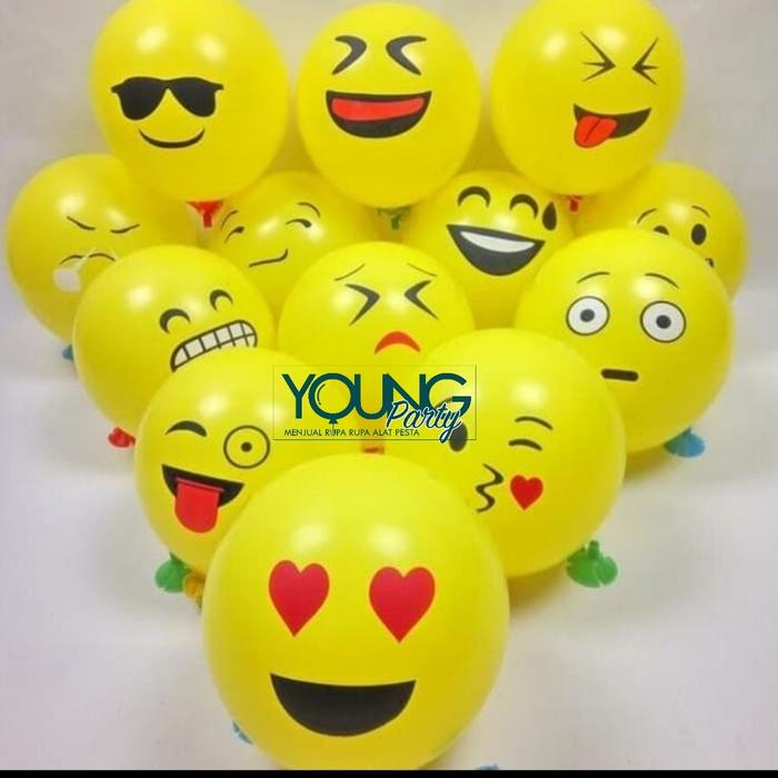 Jual Balon Latek emoji/Balon emoticon 12 inch/Balon lucu - Jakarta ...