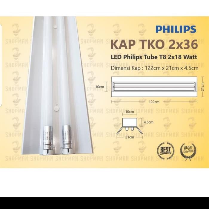 Jual Philips KAP TKO KAP LAMPU LED TUBE T8 2x18WATT 120cm - Jakarta ...