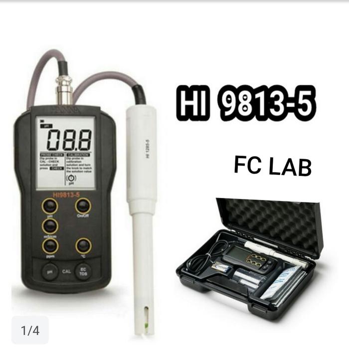 Jual HANNA HI9813-5 pH /EC/TDS/C Portable Meter / Hanna HI 9813-5 ...