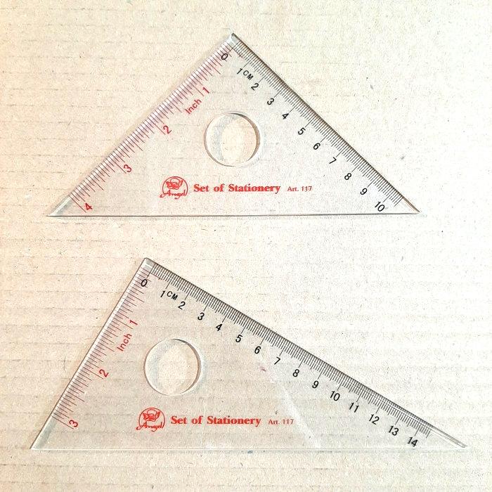 Jual Penggaris Mistar Segitiga Set Arsitek Angel 117 10/14 cm - Kota ...