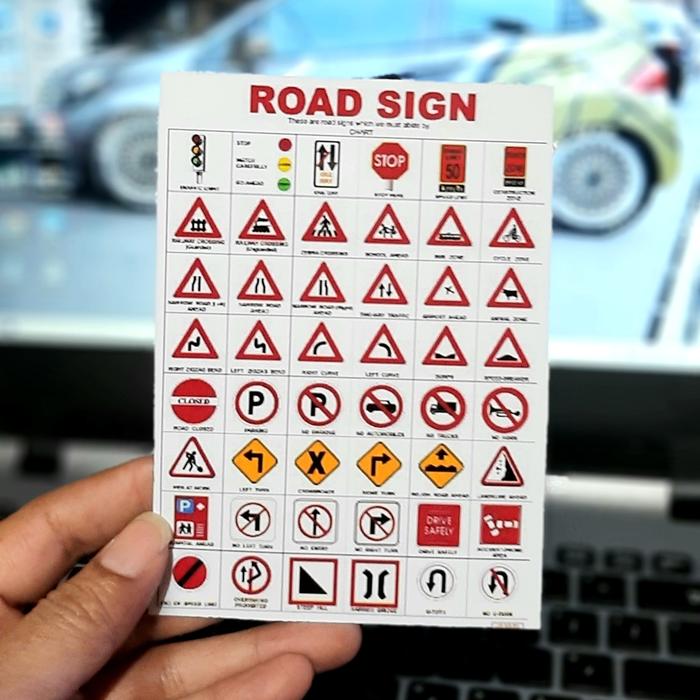 Jual Road Sign 1 Stiker Biasa Aksesoris Diorama Garasi universal - Kota ...