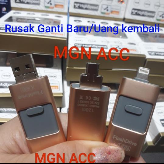 Jual Flashdrive Flashdisk OTG IPHONE 3in1 128gb For all iphone,PC & IOS ...