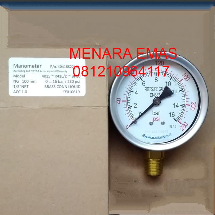 Jual Pressure Gauge Model Raket 4" (100 mm) x 16 Bar SS Brass Armatherm - Jakarta Barat - menara ...