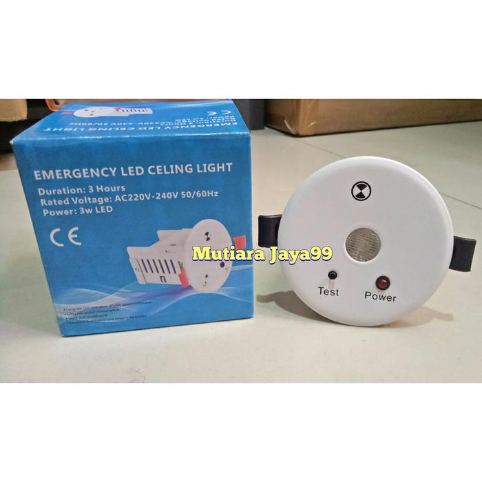 Jual Lampu Downlight Emergency 1 Watt/ Smart Emergency LED Celing Light ...