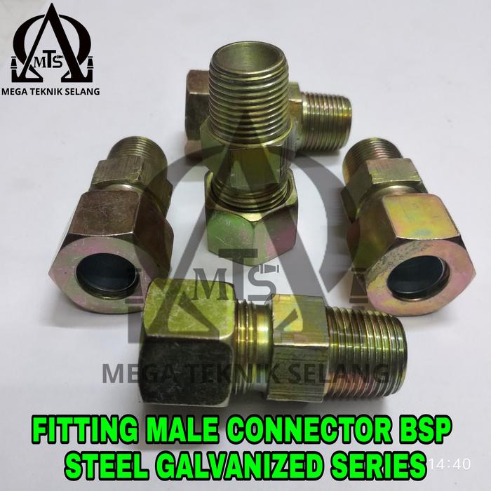 Jual Fitting Male 3/8" BSP NPT X Union Connector 12L Galvanized Steel ...