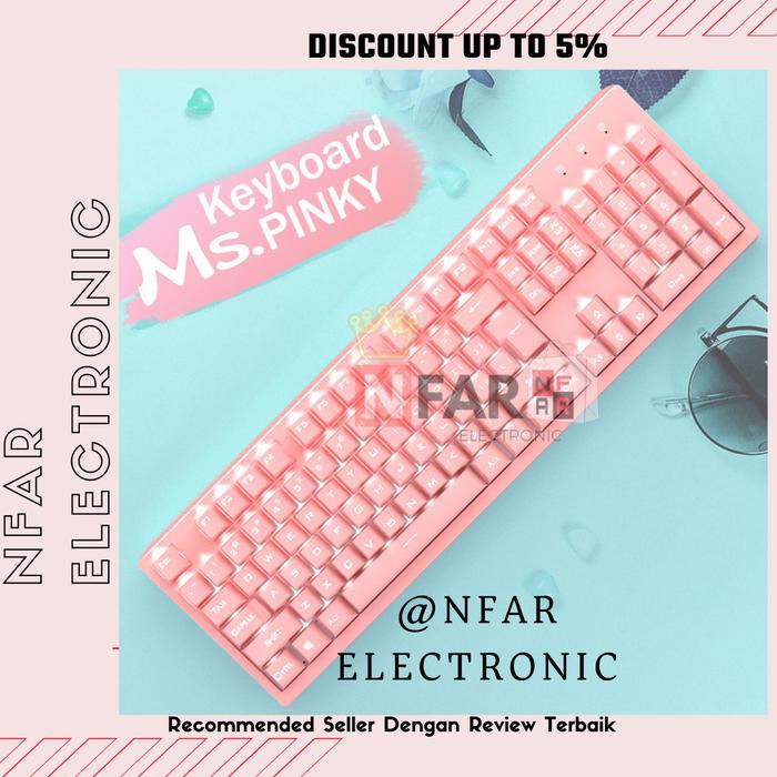 Jual keyboard gaming pink keyboard lucu mekanik keyboard gamers kabel ...