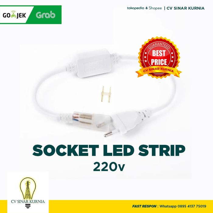 Jual Socket Colokan Jack Lampu Strip Selang LED SOKET EMICO 220 volt ...