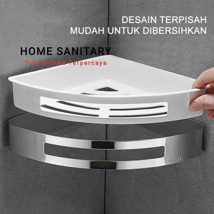 Jual Rak Sudut Rak Shampoo Rak Sabun Kamar Mandi Stainless 2 Susun di ...
