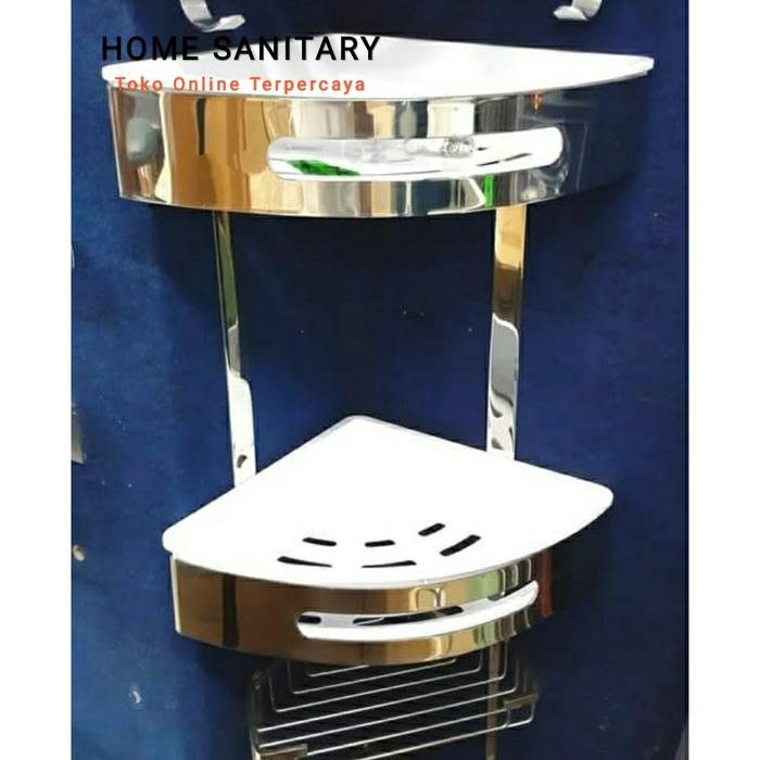 Jual Rak Sudut Rak Shampoo Rak Sabun Kamar Mandi Stainless 2 Susun di ...