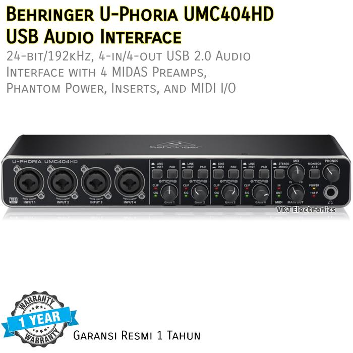 Jual Behringer U-Phoria UMC404HD USB Audio Interface Soundcard ...