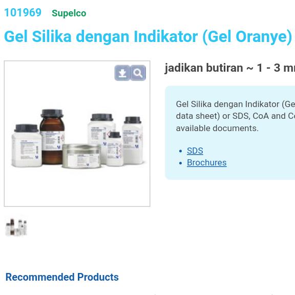 Jual Silica Gel with Orange Indicator Merck. 1 KG. Silica Gel - Kota ...