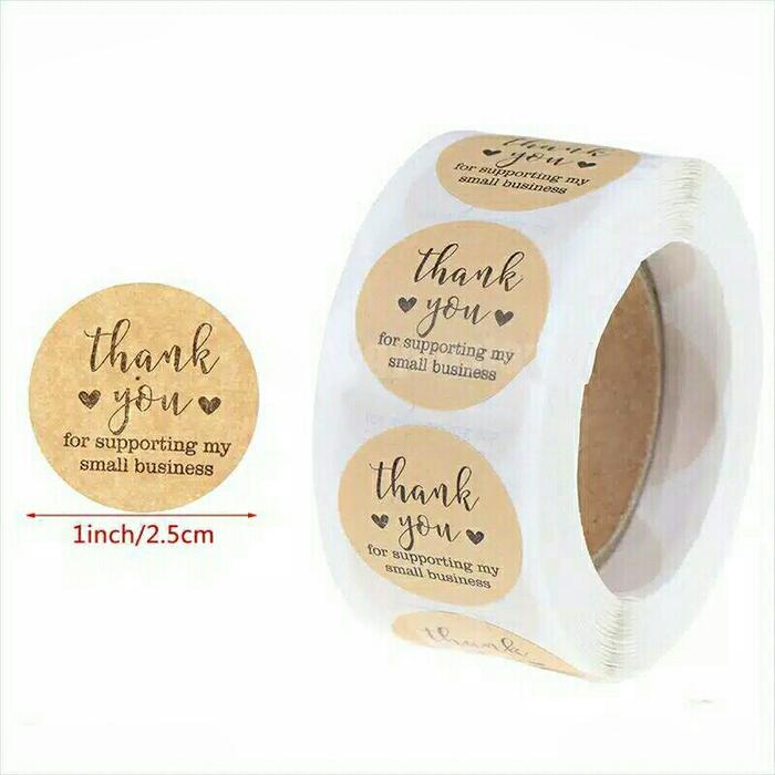 Jual Stiker Ucapan Terima Kasih 100pcs / Sticker Label Bulat Thank You ...