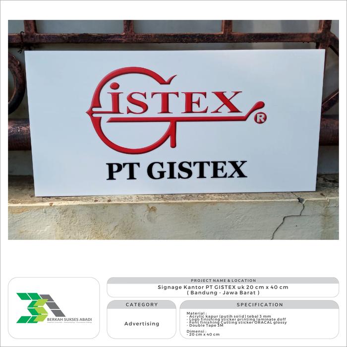 Jual Sign akrilik kantor uk 40 x 20 cm office signage sign kantor ...