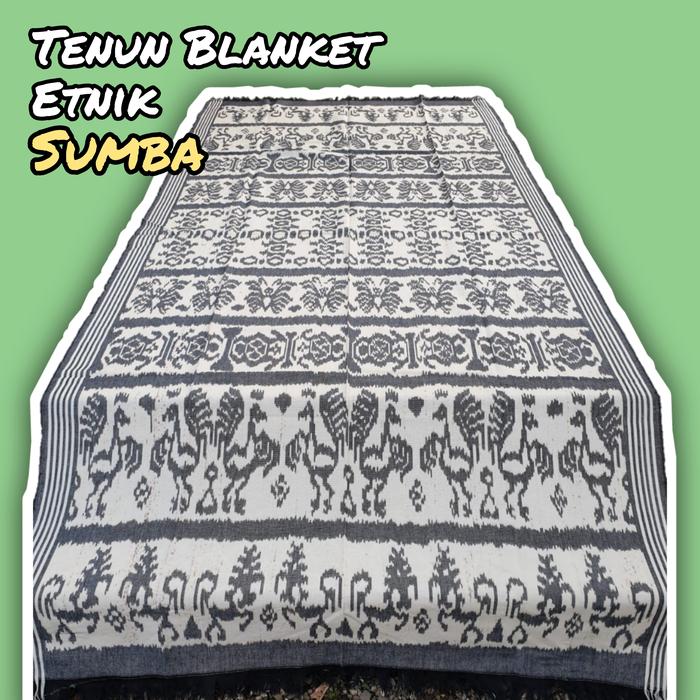 Jual Kain Tenun Blanket Premium Sumba motif Kuda terbaru | Putih ...