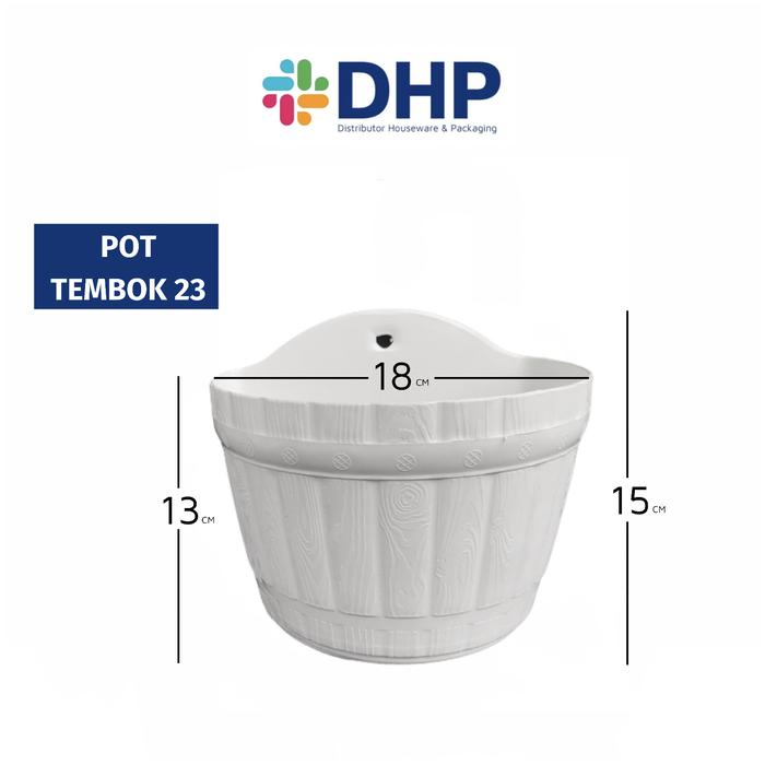 Jual Pot Tembok 23 (D=18cm ) Putih Tanaman Bunga Hias Dinding Bibit ...