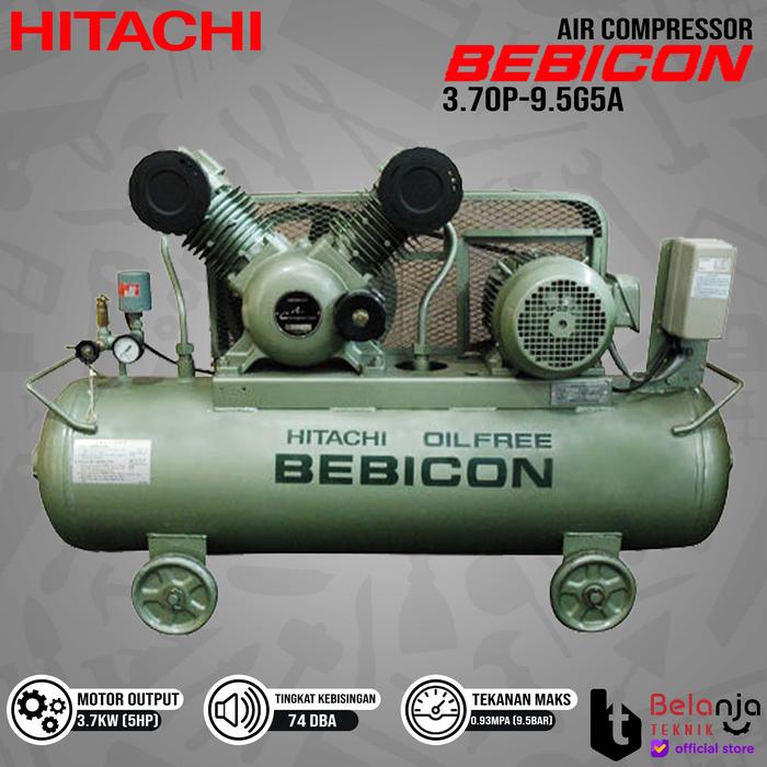 Promo HITACHI Air Compressor Bebicon 3.7OP-9.5G5A 5 HP Kompresor Angin 5HP Cicil 0% 3x - Kota ...