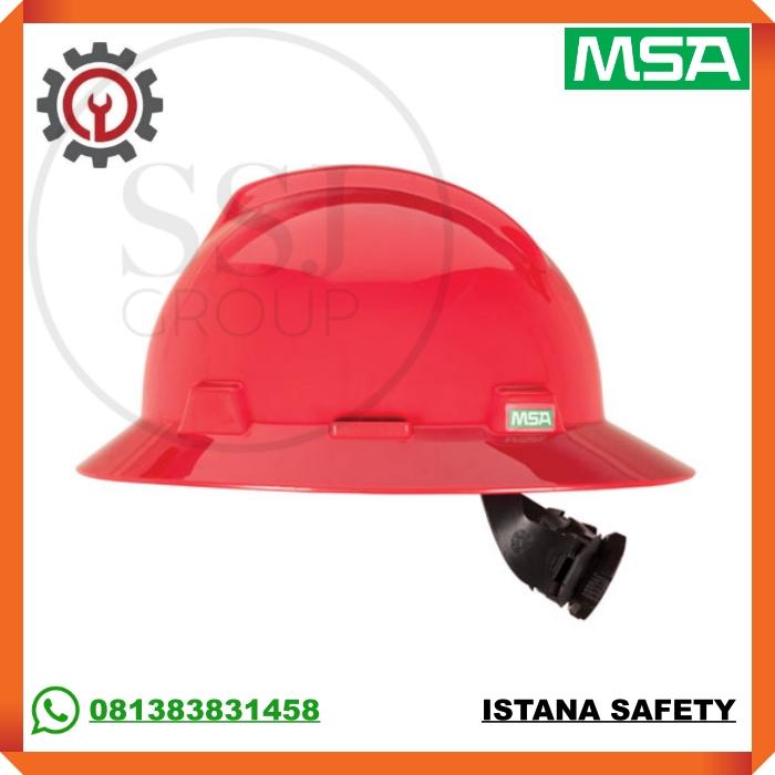Jual Helm Proyek / Safety Helm / MSA V-Gard Full Brim + Fastrac MSA ...