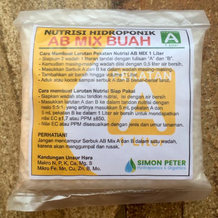 Promo AB Mix Buah Pekatan 1L (serbuk) Pupuk / Nutrisi Hidroponik Buah ...