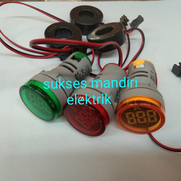 Jual Pilot Lamp LED With Ampere Indicator 0~100A 22mm 220V AC - Putih ...