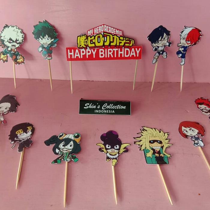 Jual Cake topper Chibi My Hero Academia 1 set isi 12 pcs - Kab ...