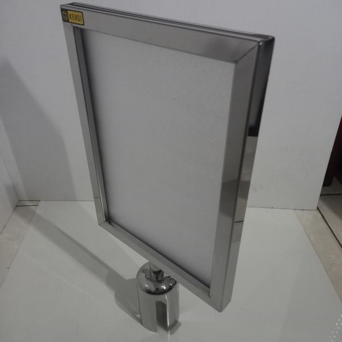 Jual Sign Board FRAME A4 Potrait Signage stainless papan tiang antrian ...