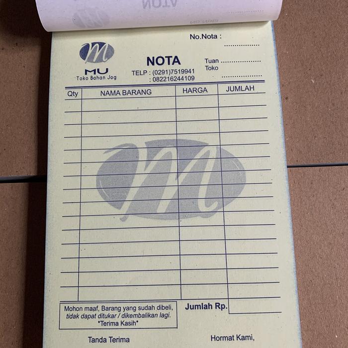 Jual Cetak Nota Ncr 2 Ply Ukuran 10 X 16 Cm Di Seller Velvet Store ...