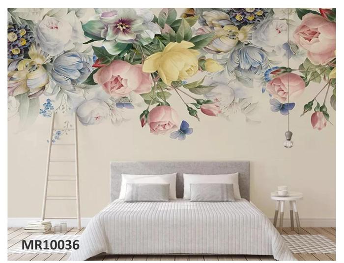 Jual Photowall Mural Dinding 3D Wallpaper Mural Bunga warna Tropical ...