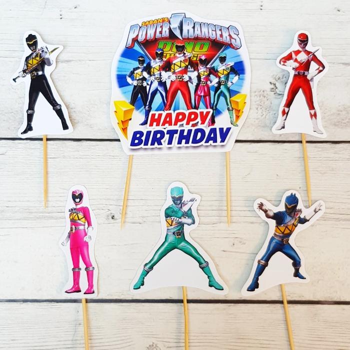 Jual SK Power Rangers Cake Topper Birthday 1 set isi 6 pcs - Kota ...