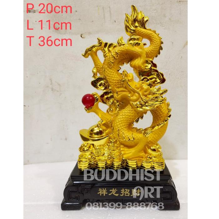 Jual patung naga patung naga emas tinggi 36 cm - Jakarta Utara - Sun ...