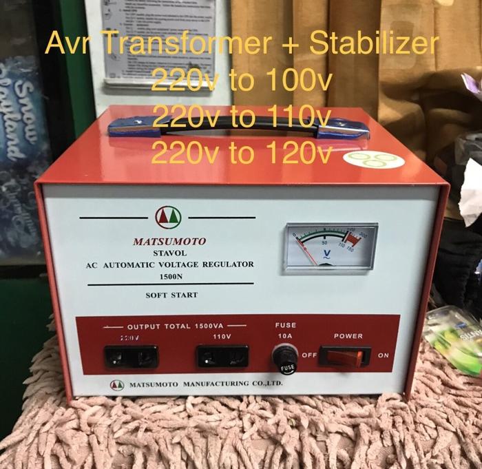 Jual Avr transformer + stabilizer 1500W 220v ke 120v 220v ke 110v 220v ...
