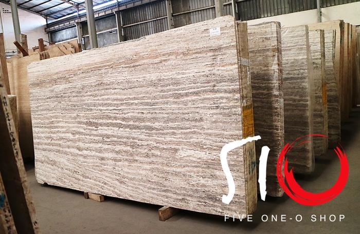 Jual Zebrano Travertine Brown Beige Marble Stone Slab Marmer Granit ...