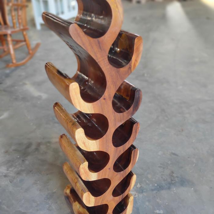 Jual Rak Botol Kayu Suar Solid Isi 12 - Wine Rack 12 Bottle Trembesi ...