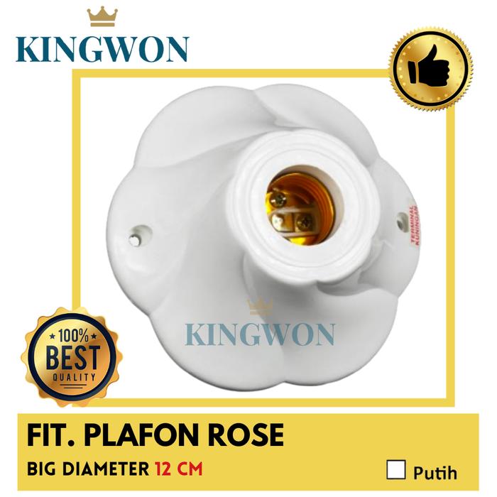 Jual FITTING LAMPU PLAFON FITTING PLAFON PUTIH ROSE 12 CM E27 LAMP ...