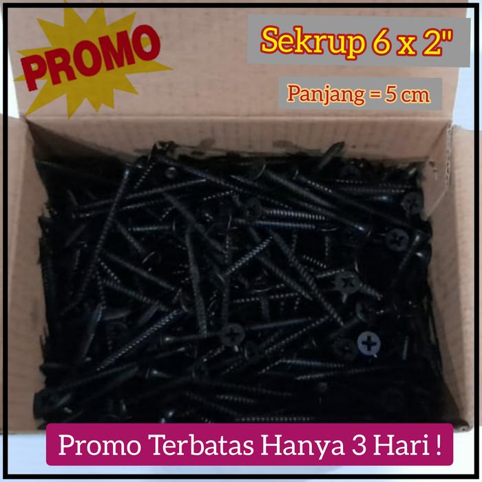 Jual Skrup Gypsum 6x2" Inch 5 Cm Sekrup Gipsum Hitam Drywall Screws Gibsum - Kota Tangerang ...