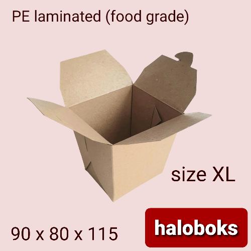 Jual Paper Box Food Pail Kraft - Kotak Kemasan Kertas - Size XL - Kota ...