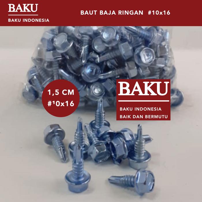 Jual Baut Baja Ringan 10x16 / Baut Roofing Baja Ringan (100 pcs) - Kota ...