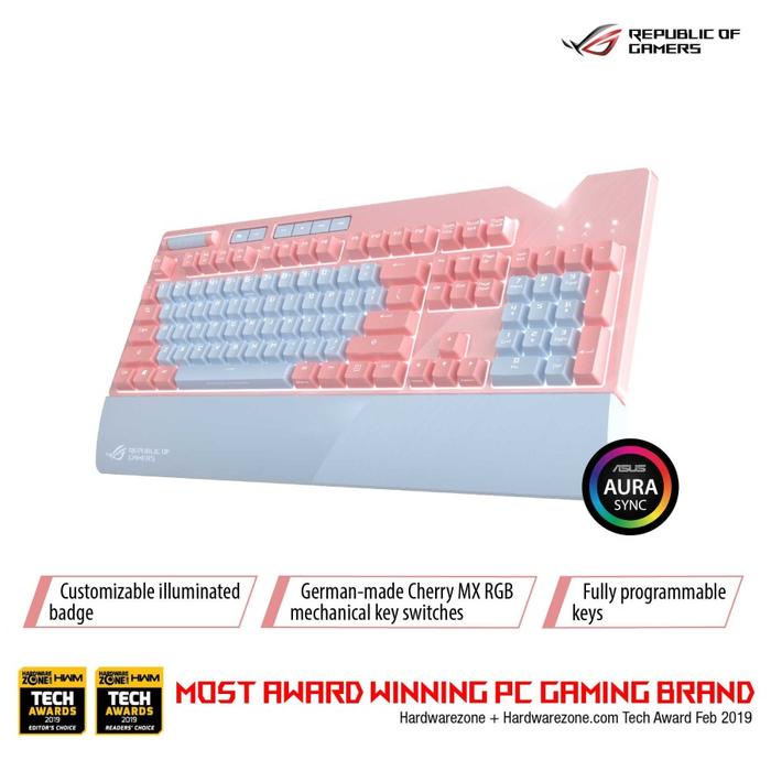 Promo ASUS ROG Strix Flare Pink Mechanical Gaming Keyboard Cicil 0% 3x ...
