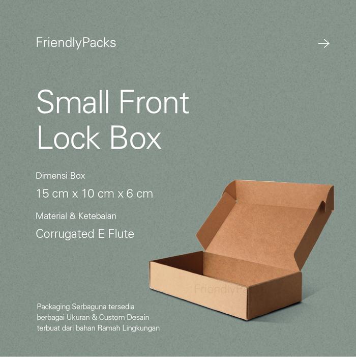 Jual Small Front Lock Box - Packaging Corrugated - 15 x 10 x 6 cm ...