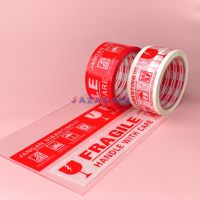 Jual 1 BOX LAKBAN FRAGILE 2" INCH X 50M SAZANAMI JANGAN DI BANTING JNE ...